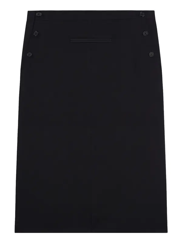 COURREGES Front-pocket Wool Skirt - Black