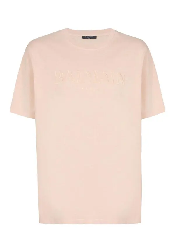 Balmain Vintage-logo-embroidered T-shirt - Neutrals
