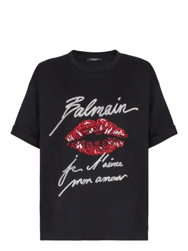 Balmain Kiss-print T-shirt - Black