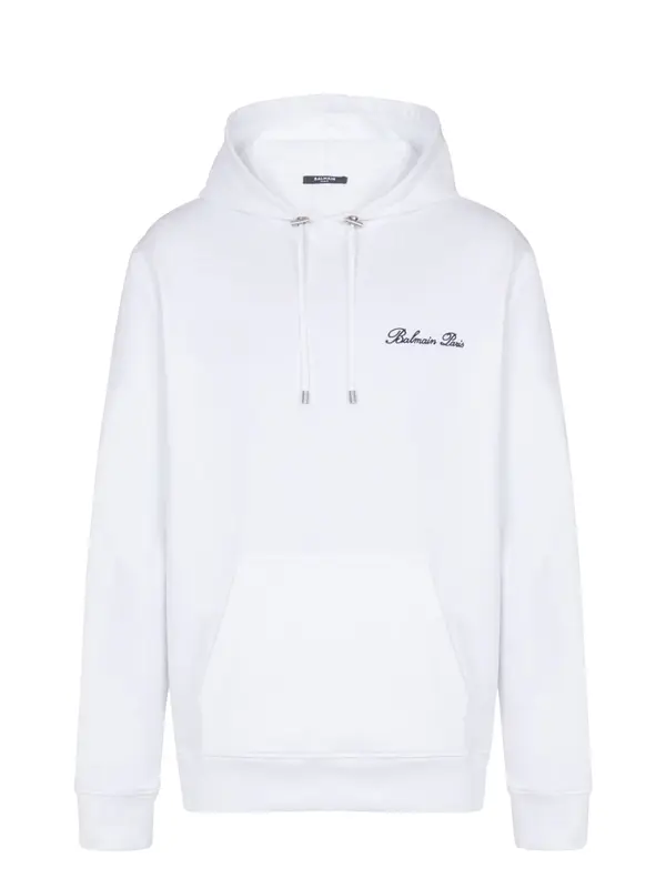 Balmain Embroidered-logo Hoodie - White