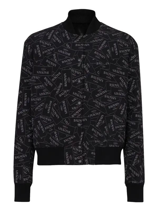 Balmain Printed Bomber Jacket - Black