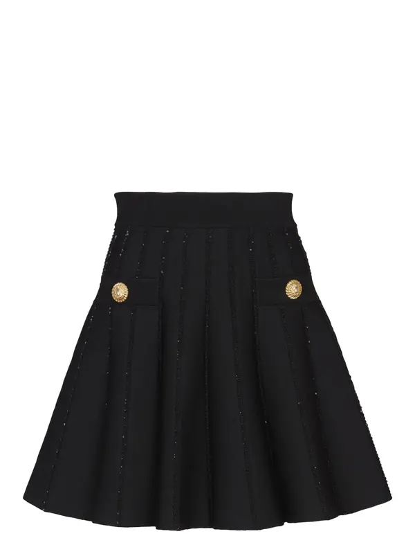 Balmain Flared Skirt - Black