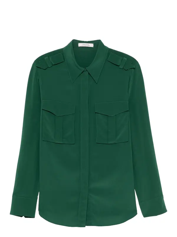 Dorothee Schumacher Silk Crepe De Chine Shirt - Green