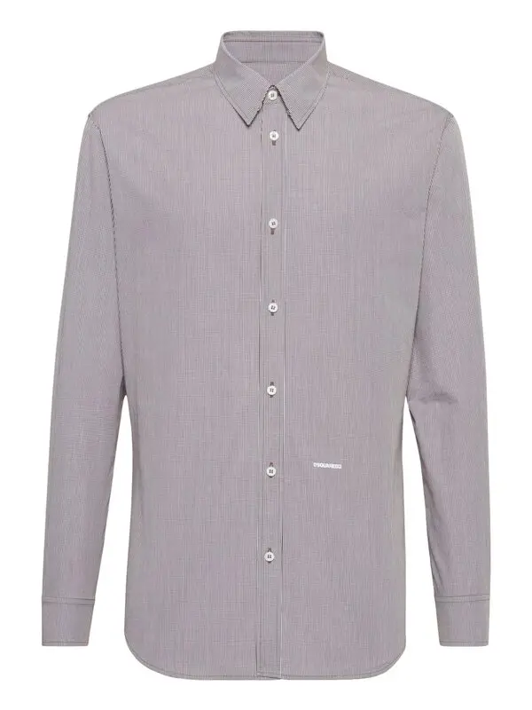 Dsquared2 Relax Dan Micro-checked Shirt - Grey