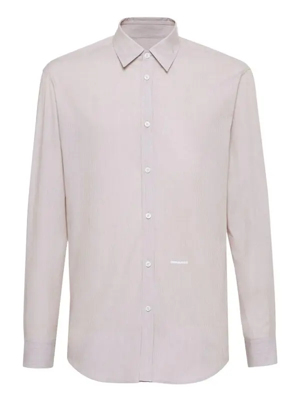 Dsquared2 Rex Dan Micro-striped Shirt - Neutrals
