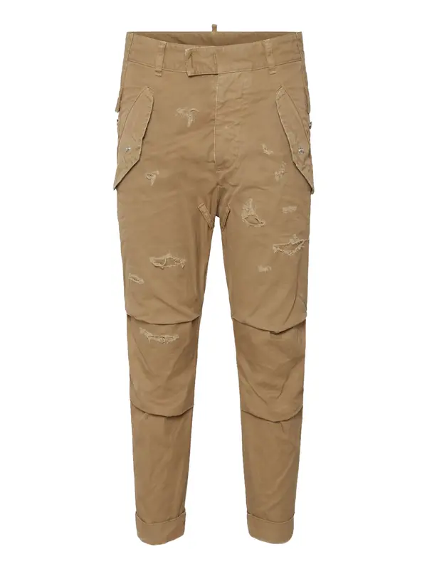Dsquared2 Distressed Straight-leg Trousers - Brown