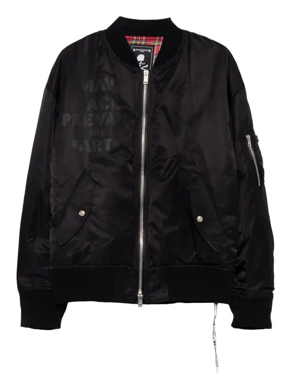 MASTERMIND WORLD Zip-up Bomber Jacket - Black