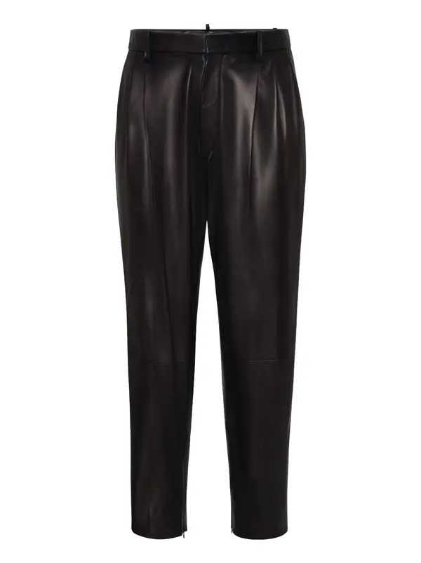 Dsquared2 Leather Tapered Trousers - Black