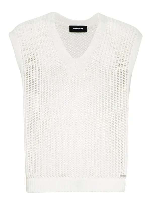 Dsquared2 Open-knit Vest - White