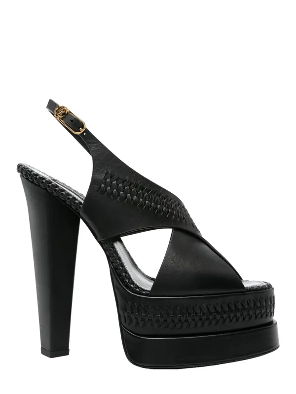 Roberto Cavalli Braid-detailing Platform Sandals - 05051 Black