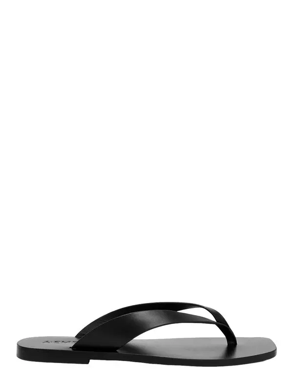 A.emery Kinto Leather Flip Flops - Black