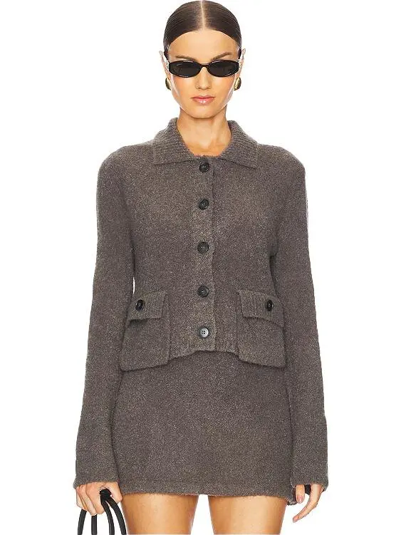 Bec & Bridge Josie Crop Cardigan - Charcoal