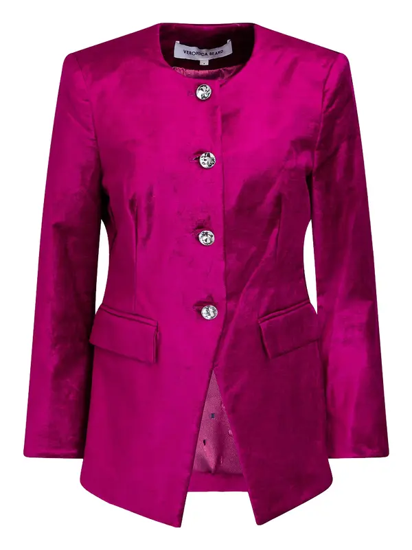 Veronica Beard Cencia Cotton-blend Velvet Jacket - Magenta