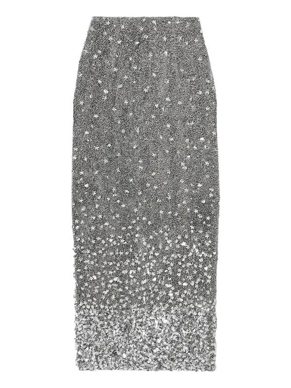 CLIO PEPPIATT Midas Embellished Maxi Skirt - Silver