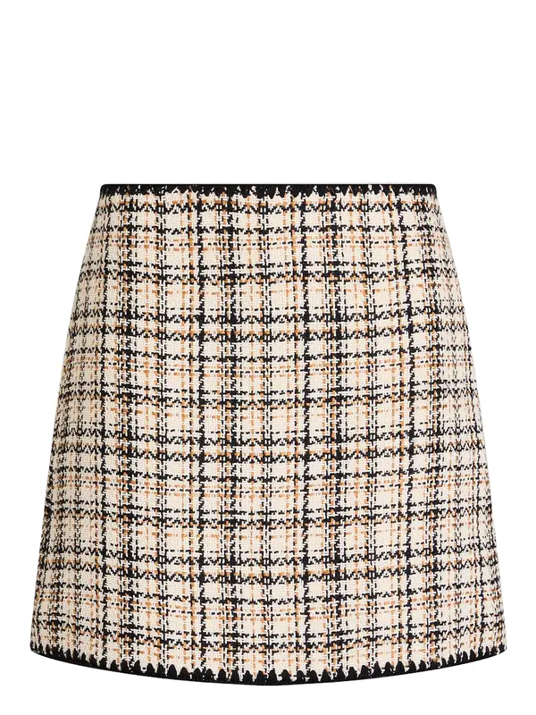 Veronica Beard Bohemia Checked Mini Skirt - Ivory