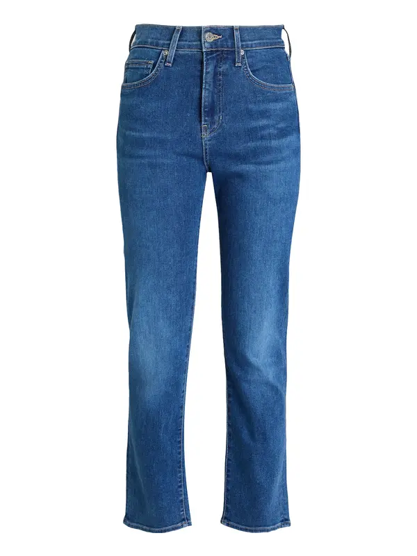 Veronica Beard Ryleigh High-rise Slim-leg Jeans - Mid Denim