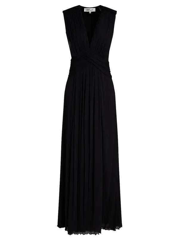 Diane Von Furstenberg Marika Ruched Maxi Dress - Black