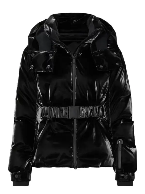 Perfect Moment Candice Belted Quilted Down Ski Jacket - Black