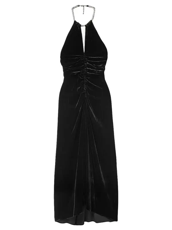 Veronica Beard Josette Crystal-embellished Velvet Midi Dress - Black