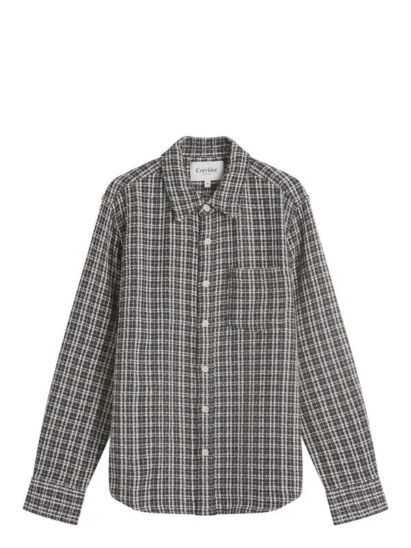 CORRIDOR Reverse Tweed Snow Check Shirt - Blue