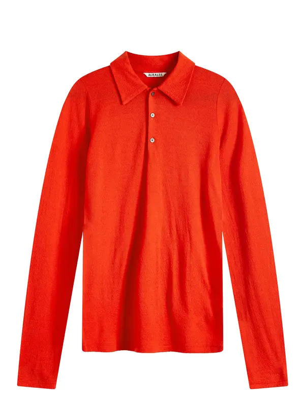 Auralee Wool Amunzen Polo - Red