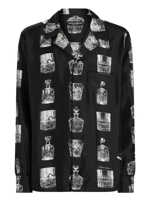Dolce & Gabbana Liquor-print Shirt - Black