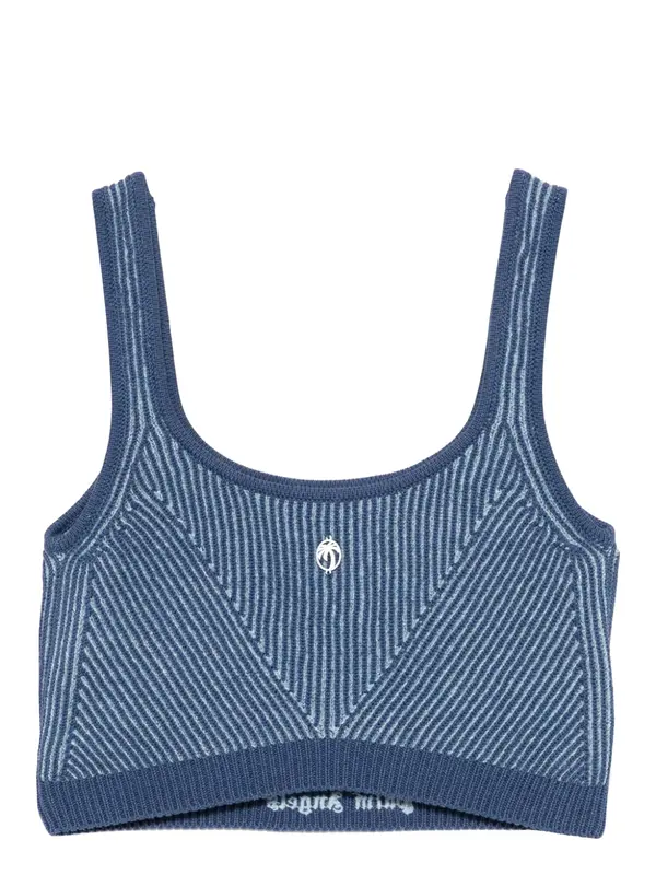 Palm Angels Ribbed-knit Tank Top - Blue