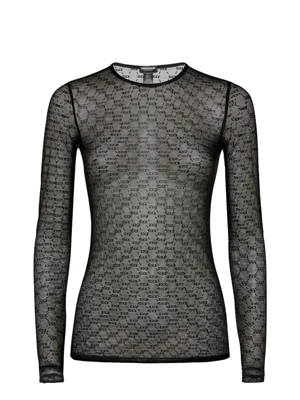 Dsquared2 Mesh Long-sleeve Top - Black