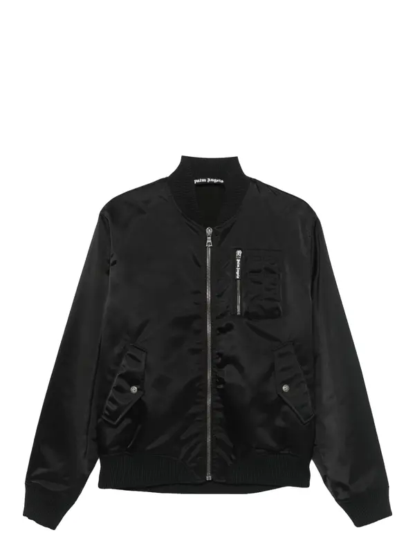 Palm Angels Curved-logo Bomber Jacket - Black