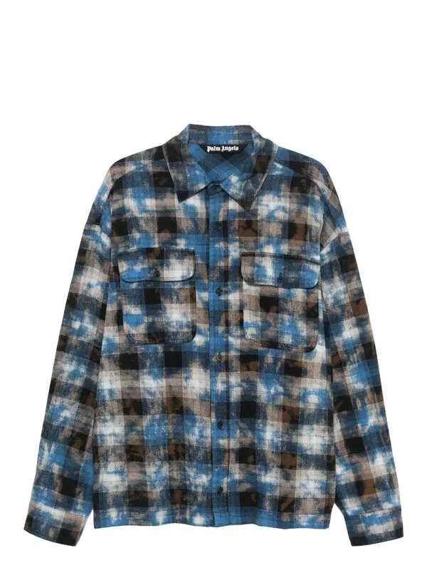 Palm Angels Check-pattern Shirt - Blue