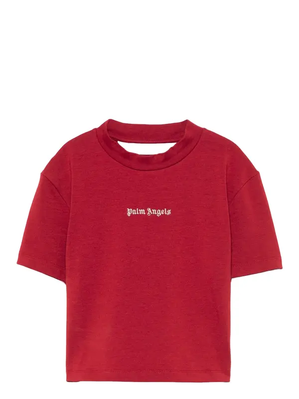 Palm Angels Logo-embroidered T-shirt - Red