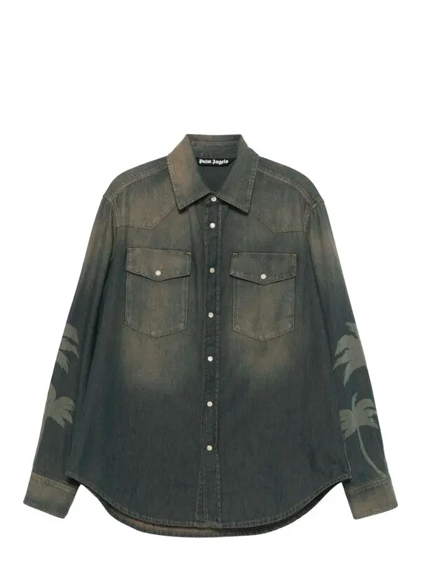 Palm Angels Palm-print Shirt - Brown