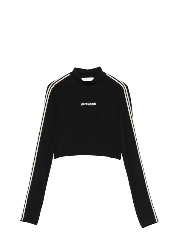 Palm Angels Logo-embroidered T-shirt - Black