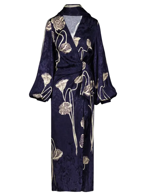 Johanna Ortiz Spiritual Connections Wrap Dress - Blue