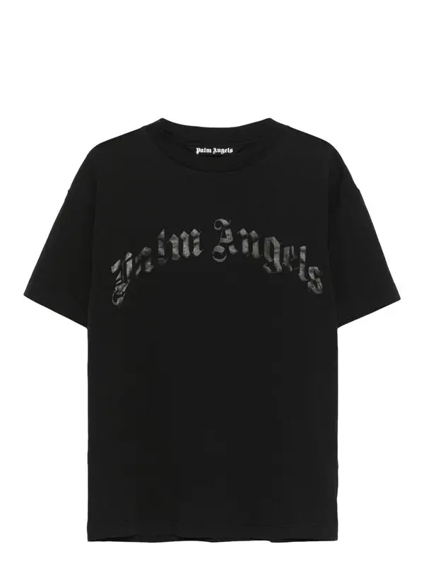 Palm Angels Curved-logo T-shirt - Black