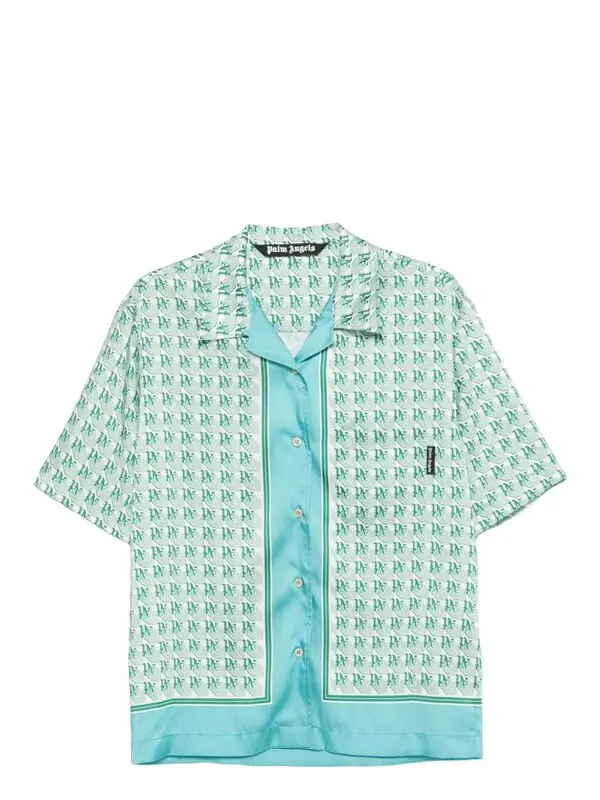Palm Angels Monogram-print Shirt - Green