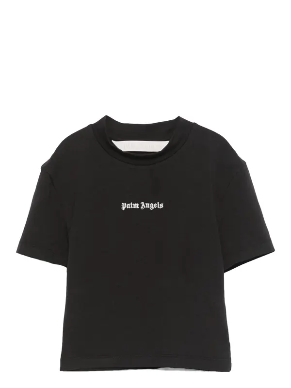 Palm Angels Embroidered Logo T-shirt - Black