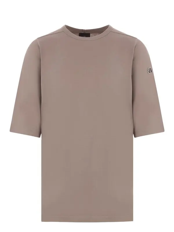 MONCLER + RICK OWENS Logo-patch T-shirt - Brown