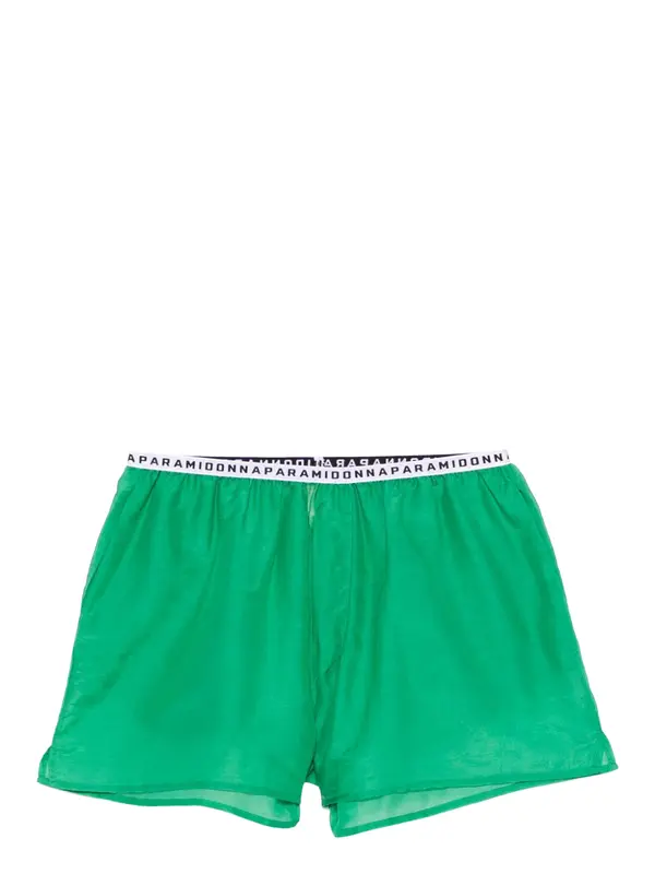 PARAMIDONNA Silk Beach Shorts - Green