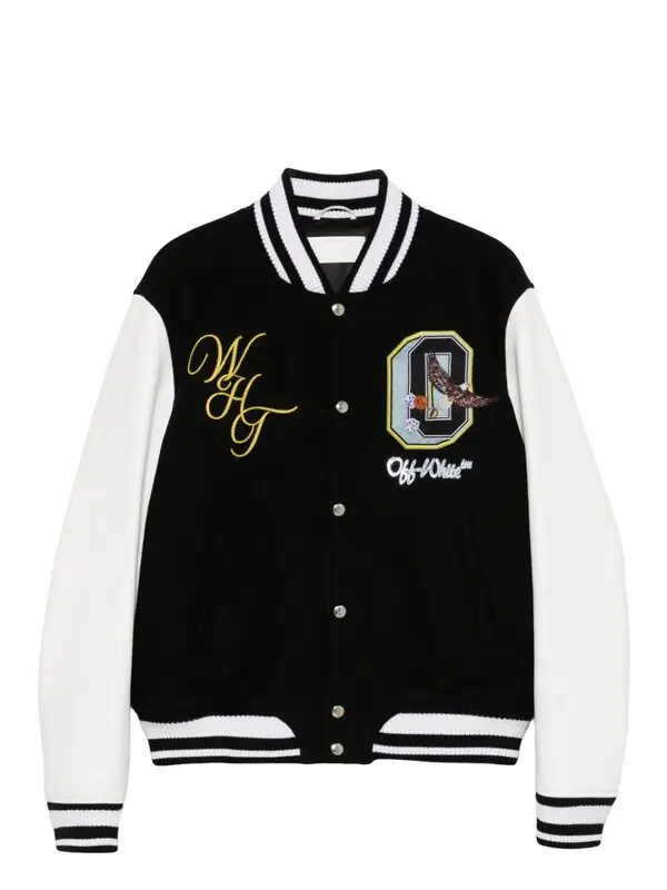 Off-White Crystal-embellished Bomber Jacket - Black