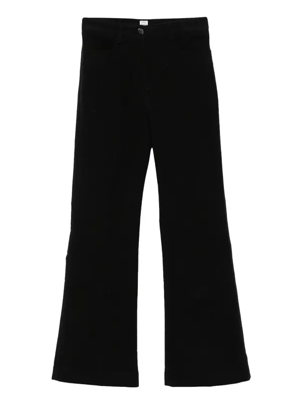 TOTEME Flared Moleskin Trousers - Black