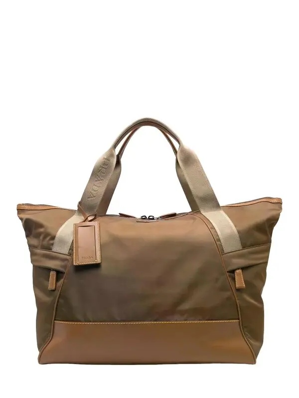 Prada Triangle-logo Duffle Bag - Brown