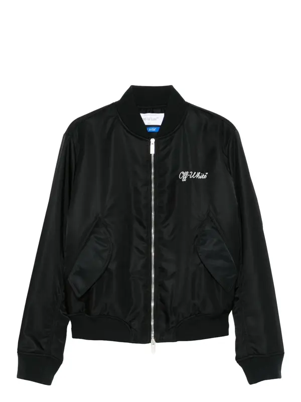 Off-White Script Bomber Jacket - Black