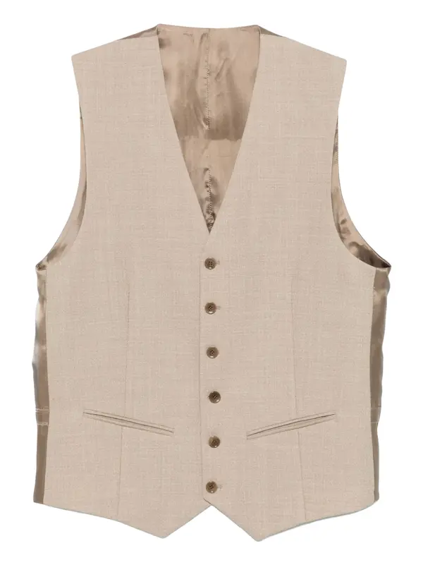FURSAC Mélange-effect Virgin Wool Waistcoat - Neutrals