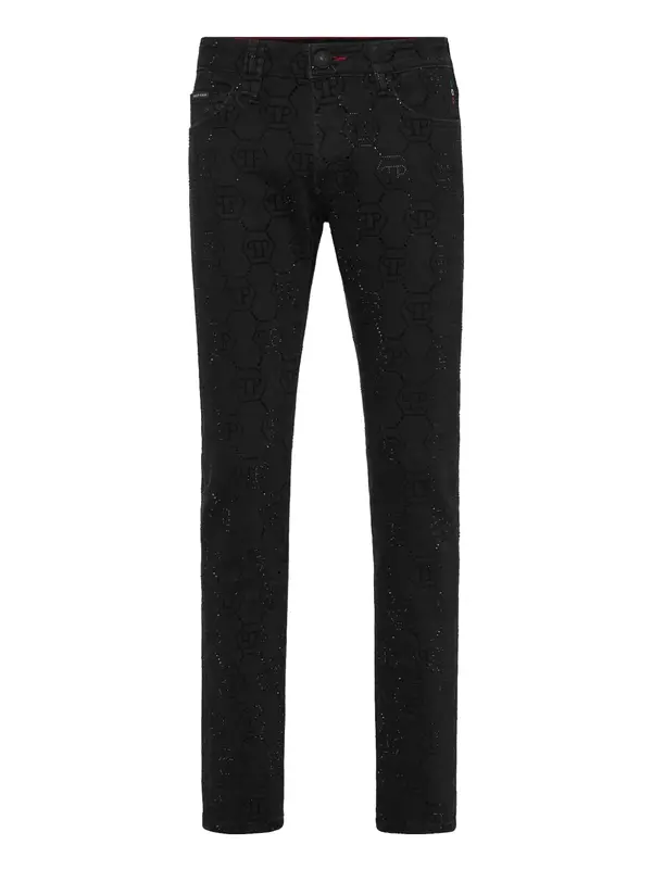 Philipp Plein Rhinestone-embellished Jeans - Black