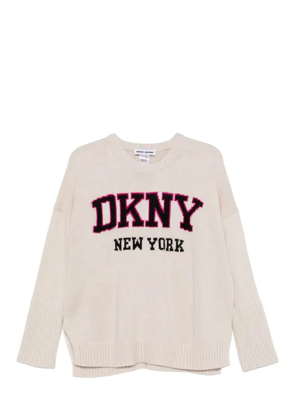 Dkny Varsity-logo Sweater - Neutrals