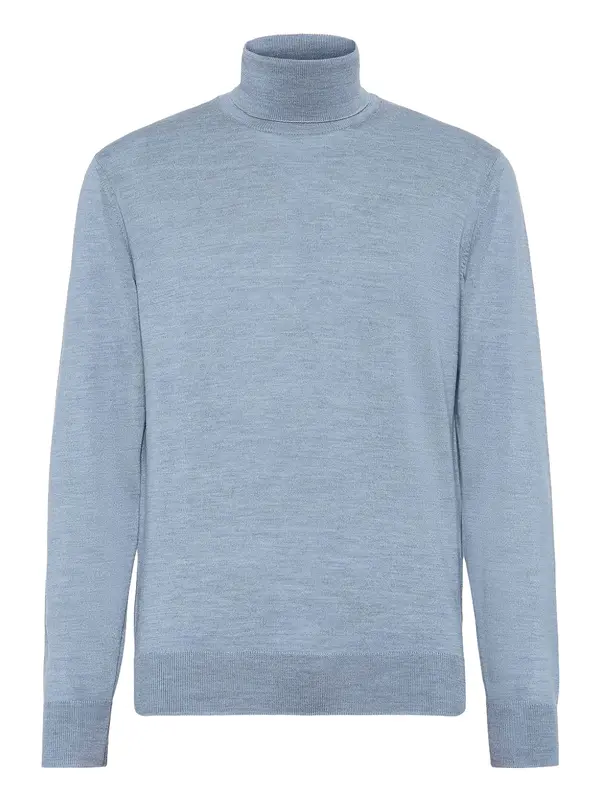 Boggi Milano Wool Roll Neck Sweater - Blue