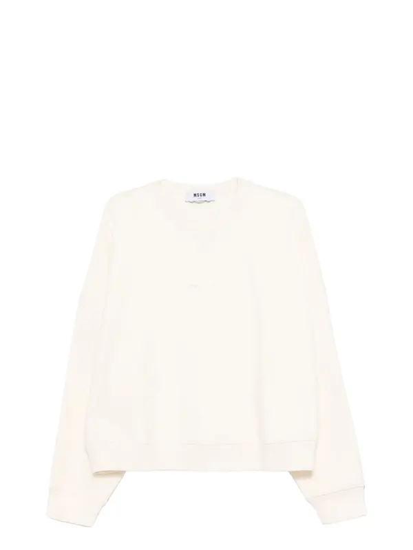 MSGM Logo-print Sweatshirt - Neutrals
