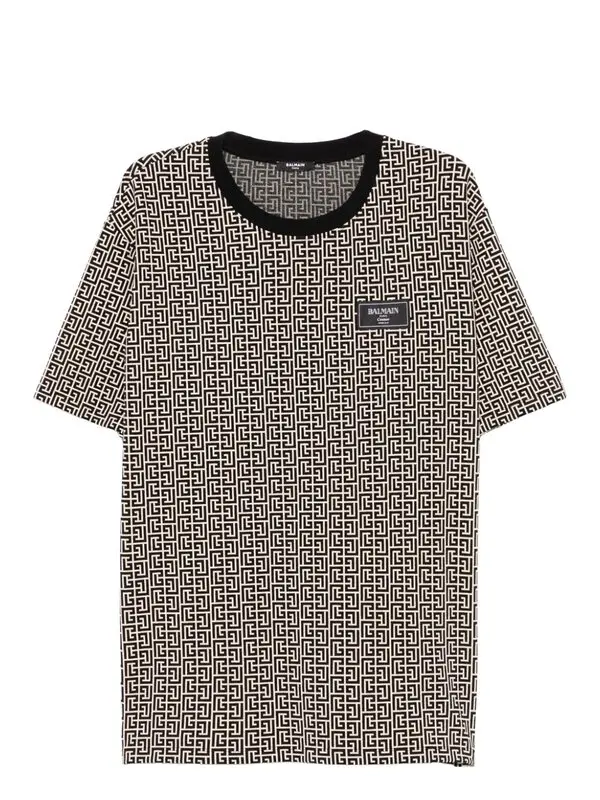 Balmain Pb Labyrinth Jacquard T-shirt - Neutrals