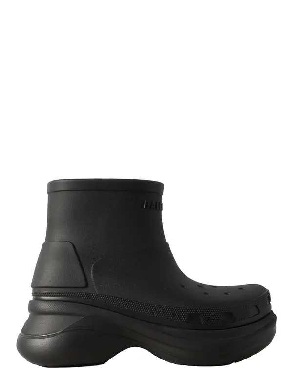Balenciaga Crocs Platform Ankle Boots - Black
